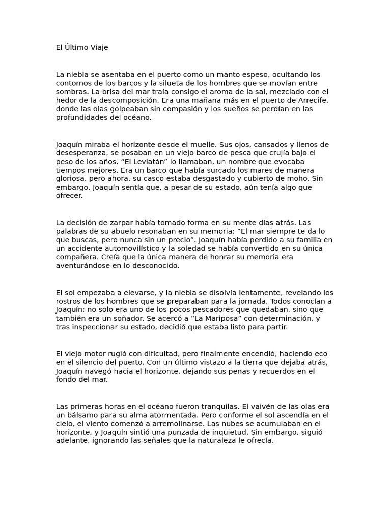El Último Viaje | PDF | Mar | Tormentas