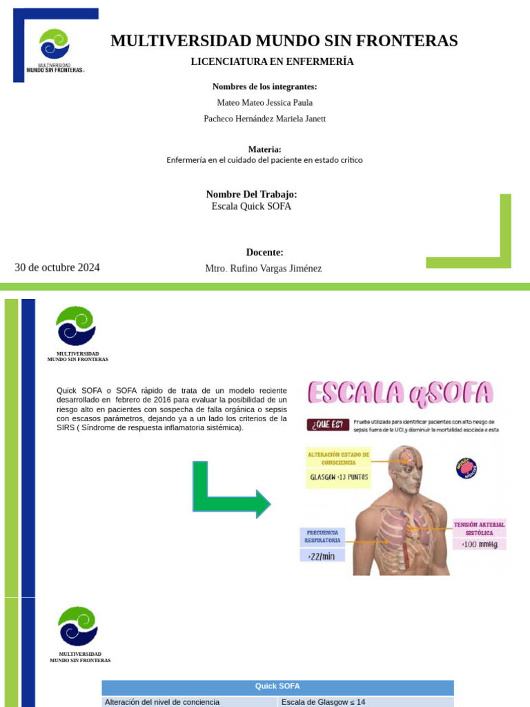 escala qSOFA (1) | PDF | Septicemia | Medicina de Cuidados Intensivos