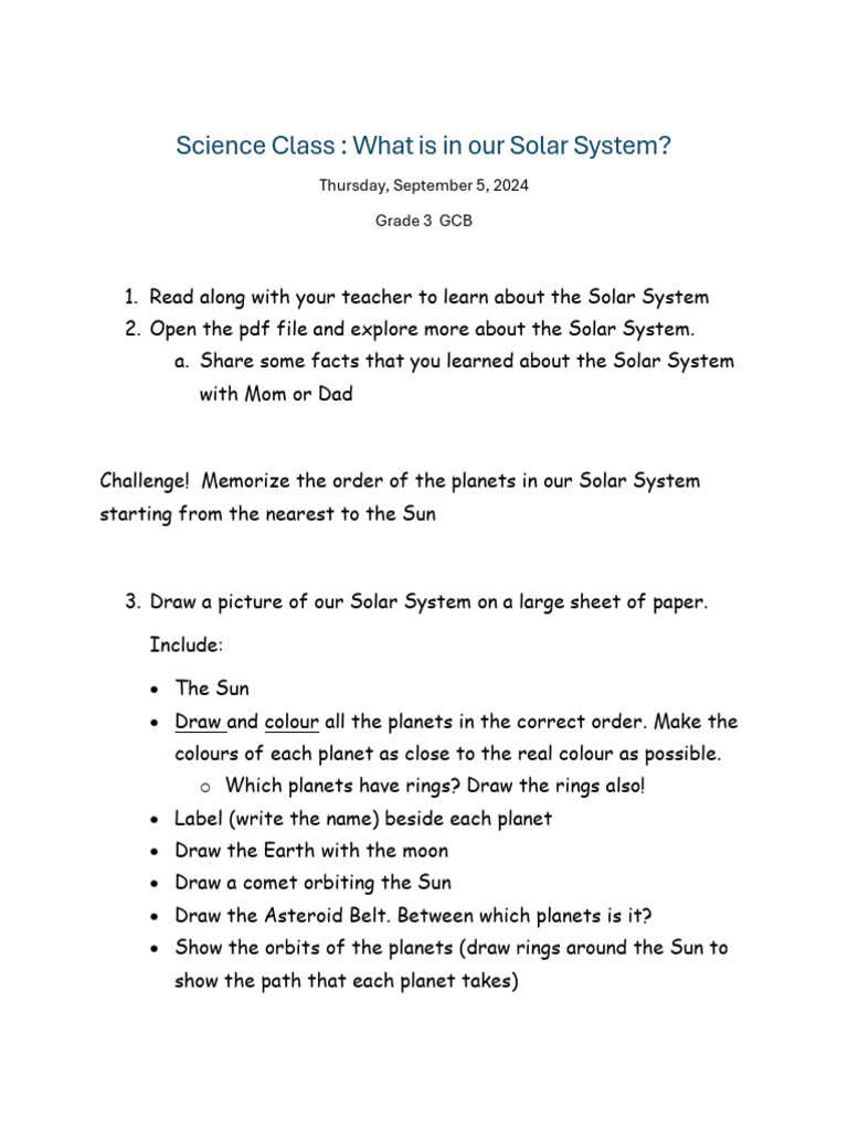 Grade 3 Science Lesson Sep 5 2024 GCB 2 | PDF