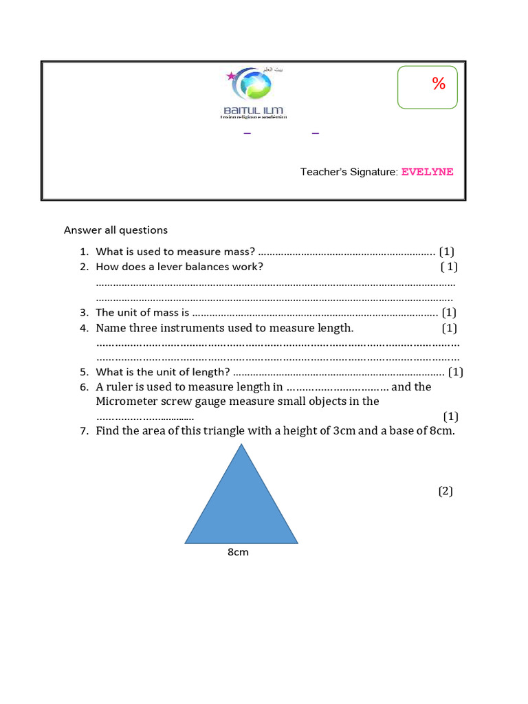 gr10 Physics Quiz 1 | PDF