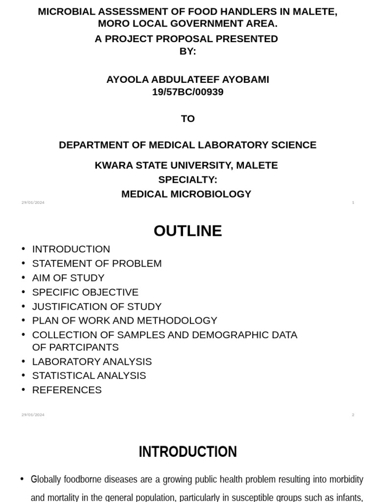 Ayoola Abdulateef Project Proposal | PDF | Foodborne Illness | Food Safety