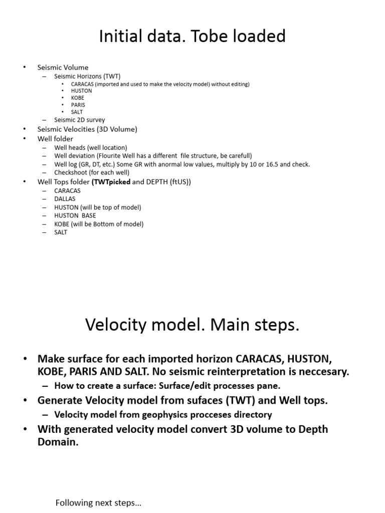 Petrel Initial Data Tobe Loaded | PDF