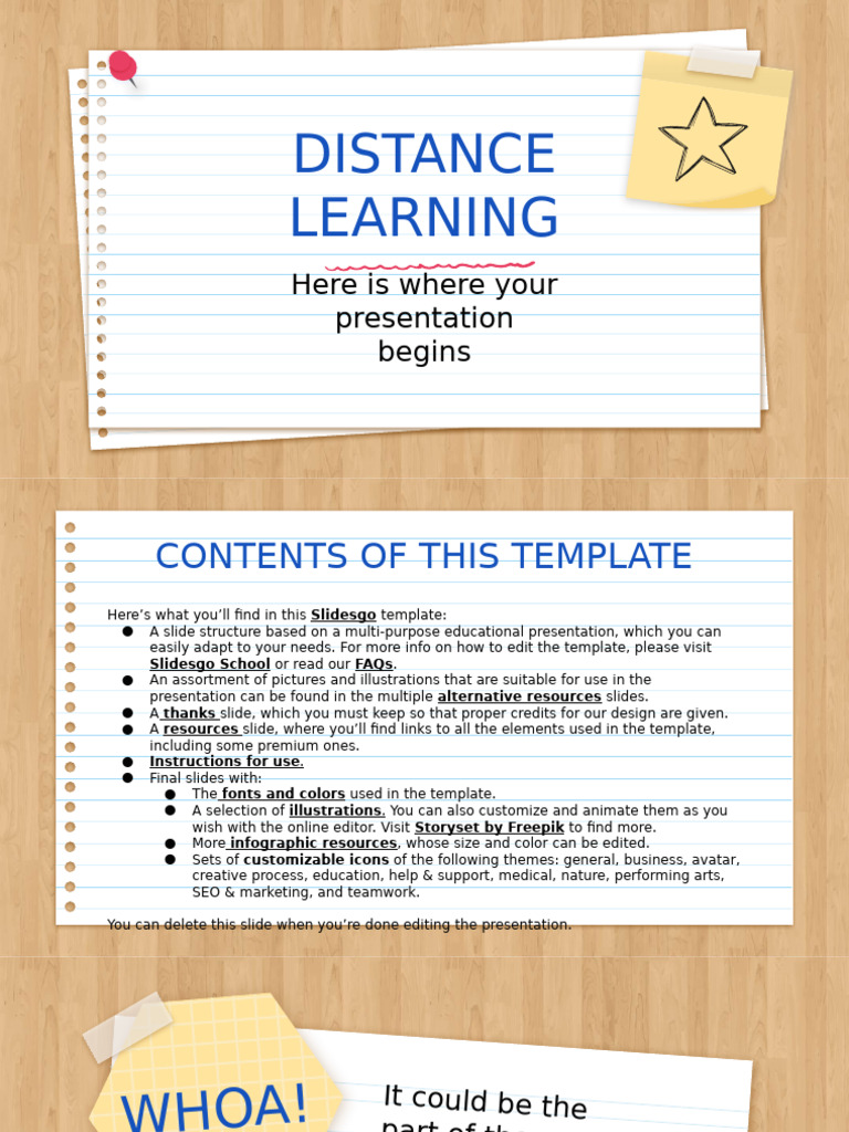 Distance Learning Presentation Template | PDF