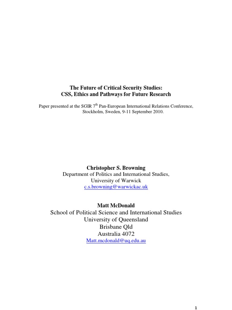 The Future of Critical Security Studies-2 | PDF | Frankfurt School ...