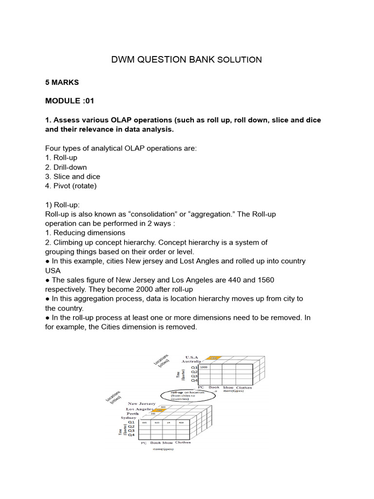 DWM Question Bank Solution | PDF | Data Warehouse | Information Technology Management