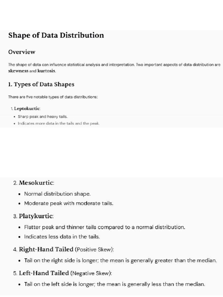 STATS Shape of Data Distribution | PDF