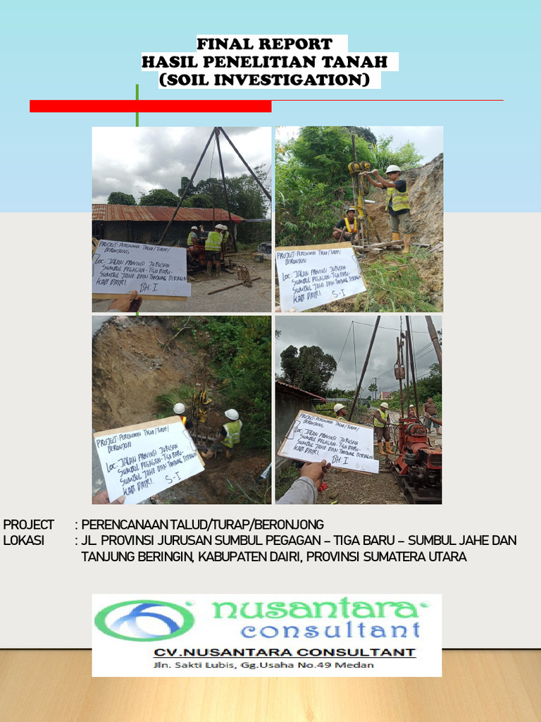 Laporan Report Perencanaan Talud, Turap, Beronjong Lokasi Jalan Provinsi Jurusan Sumbul | PDF ...