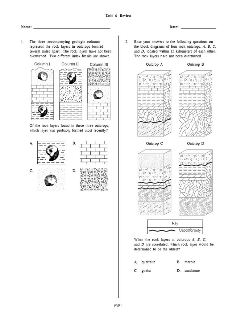 Unit - 6 - Review | PDF | Geologic Time Scale | Geology