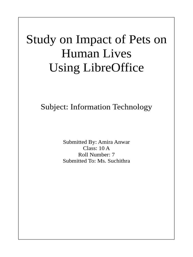 Impact of Pets On Human Lives | PDF | Page Layout | Computing
