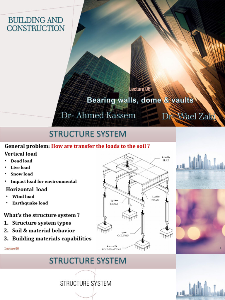 Bearing Walls, Domes & Vaults Lecture | PDF | Dome | Vault (Architecture)