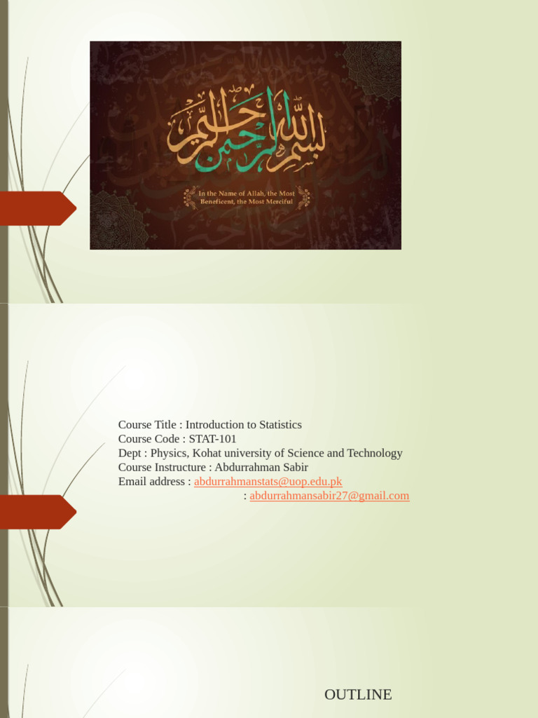 Introduction to Statistics Course Overview | PDF | Statistics ...