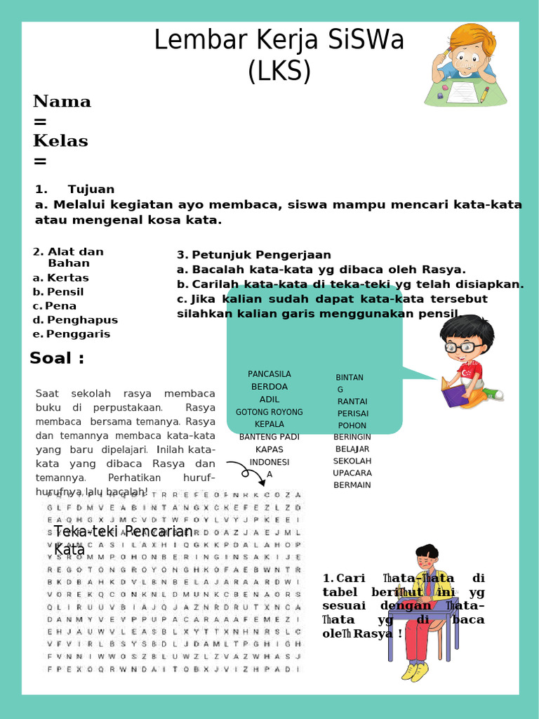 LKS Kelas 1 Tema 3 Subtema 1 Pembelajaran 1 Leo Hidayatullah (5019086) Kelas 5C PGSD | PDF
