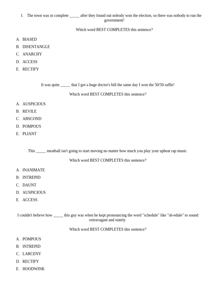 Vocabulary Workshop Unit 4 | PDF