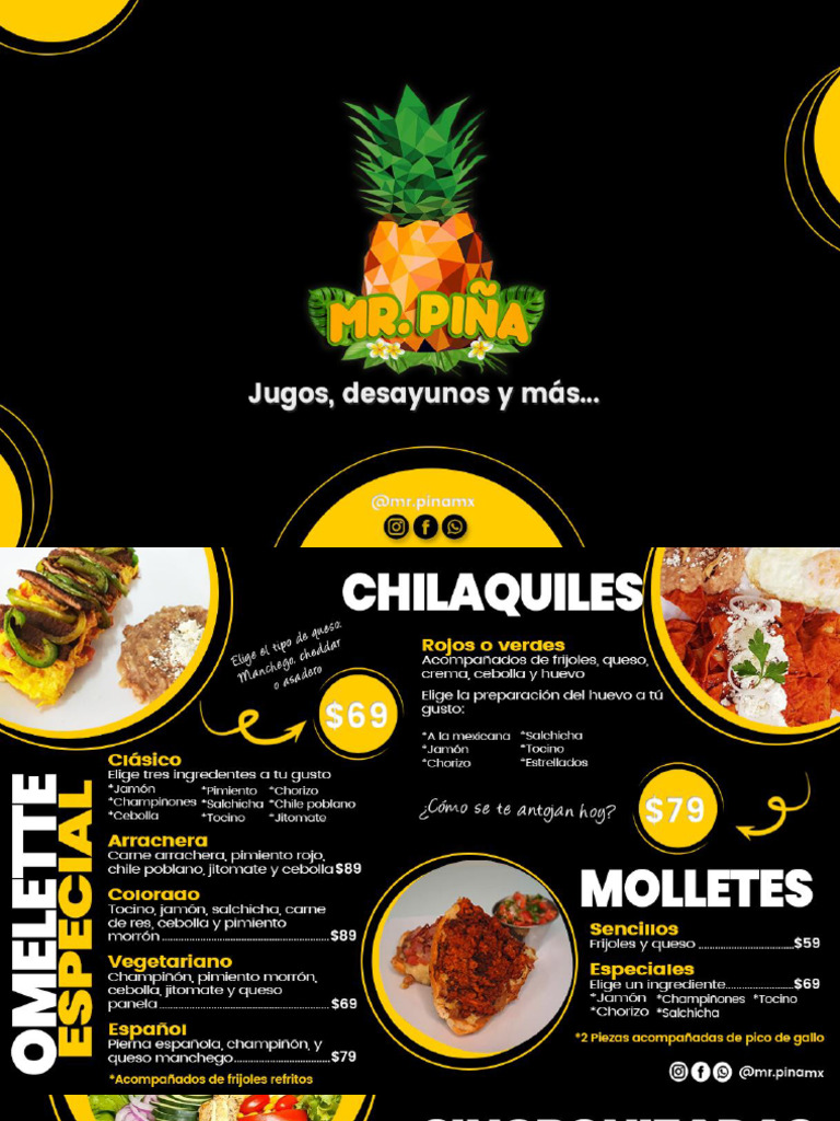 Menú Mr. Piña | PDF