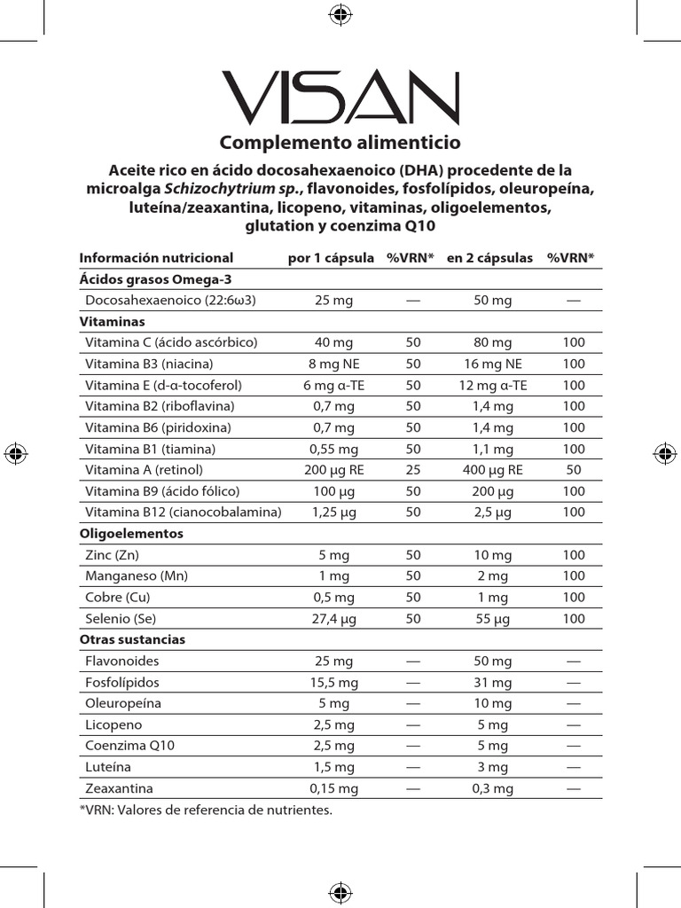 Instrucciones de Uso Visan | PDF | Vitamina | Nutrición