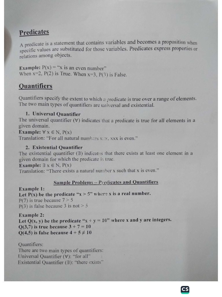 Predicates & Quantifier | PDF