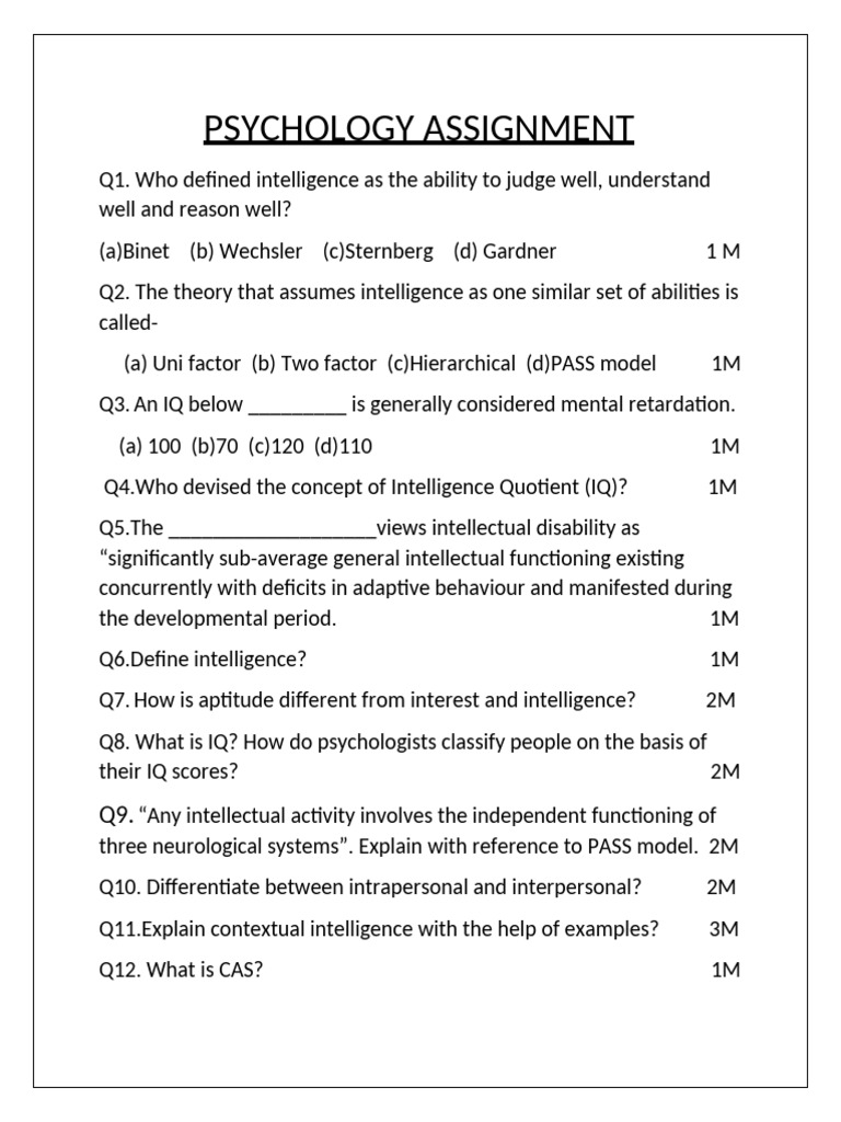 Psychology Assignment | PDF