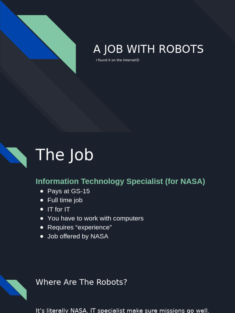 Robot Job | PDF