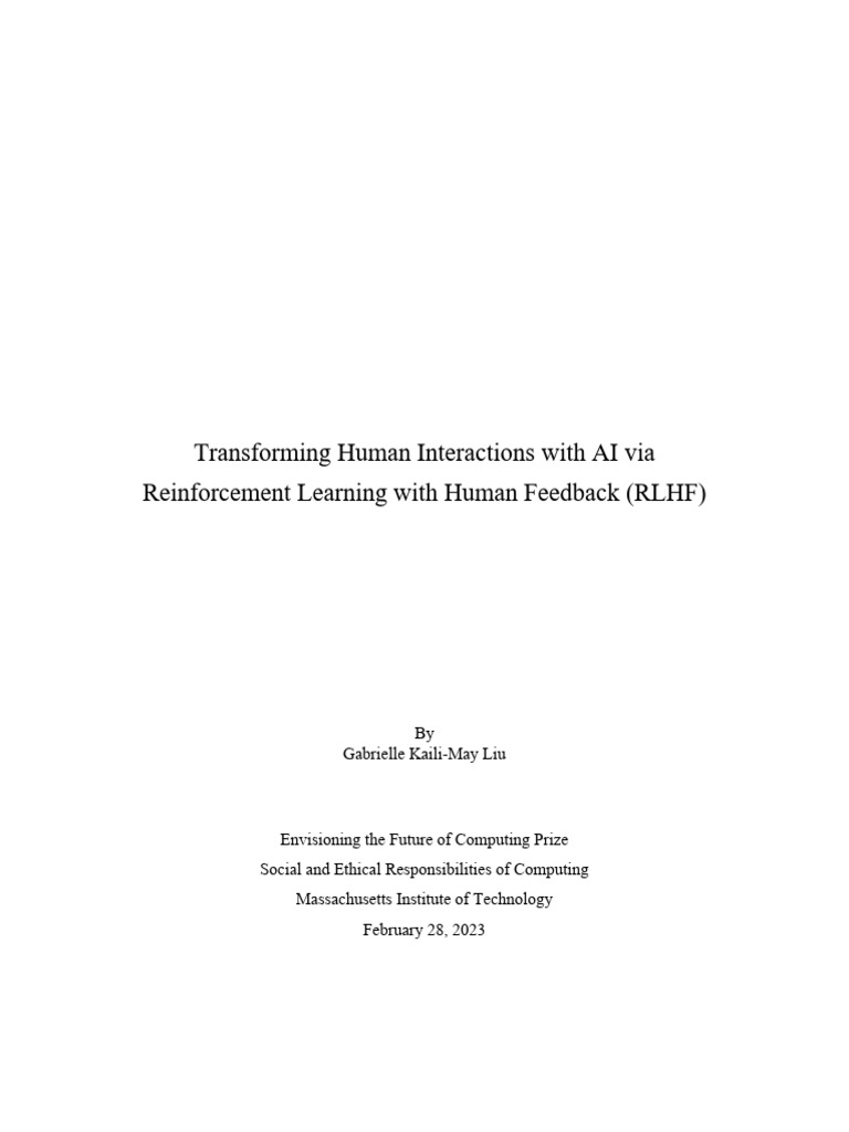Transforming Human Interactions With Ai Via Reinforcement Learning With Human Feedback Rlhf
