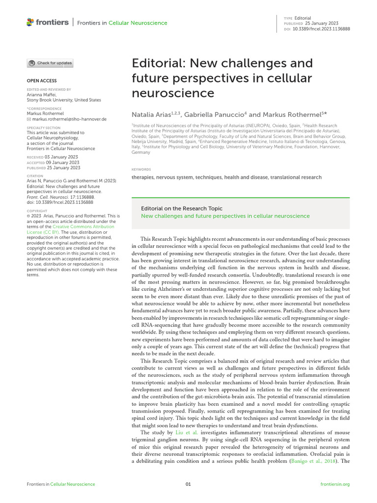 New Challenges and Future Perspectives in Cellular Neuroscience-Effect Tdcs Op Cellulair Niveau ...