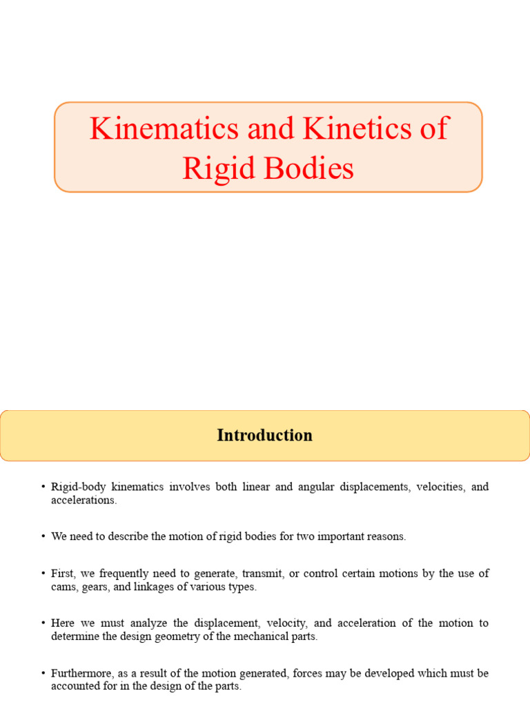 Kinematics and Kinetics of Rigid Bodies | PDF | Kinematics | Acceleration