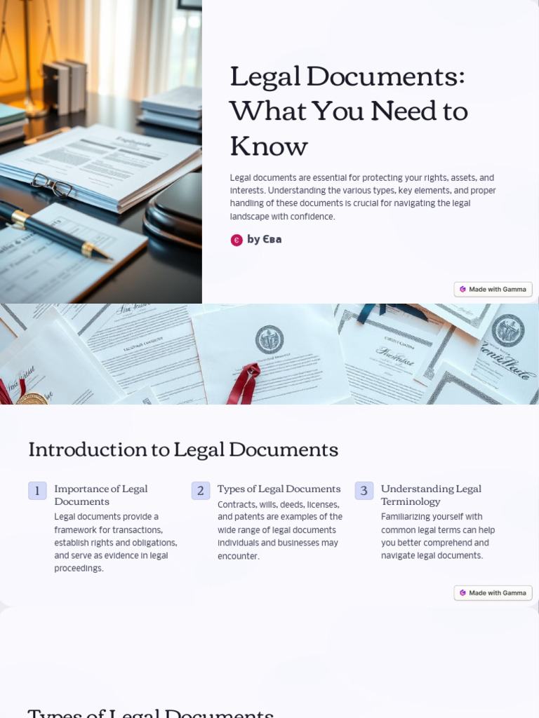 Essential Guide to Legal Documents | PDF | Legal Instrument | Business Law