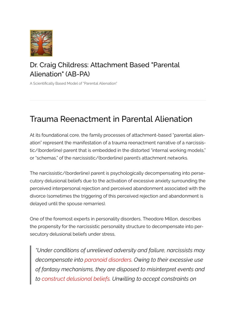 Trauma Reenactment in Parental Alienation | PDF | Mental Disorder ...