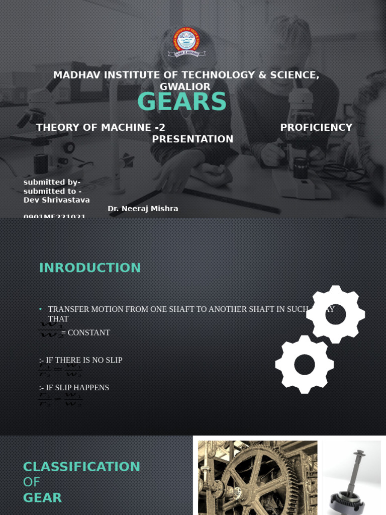 0901me221021 Gear | PDF | Gear | Classical Mechanics