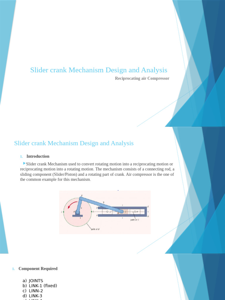 Slider Crank Mechanism for Air Compressors | PDF