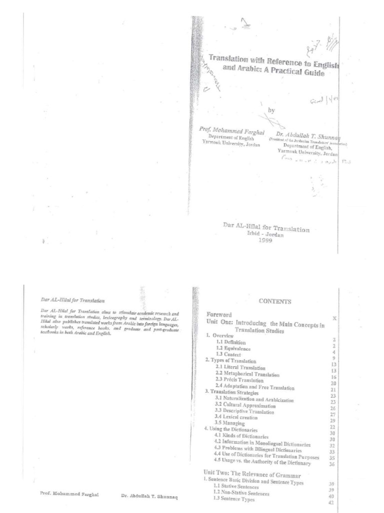 Mohammed Farghal Abdullah T. Stunnaq - Translation With Reference To English and Arabic - A ...