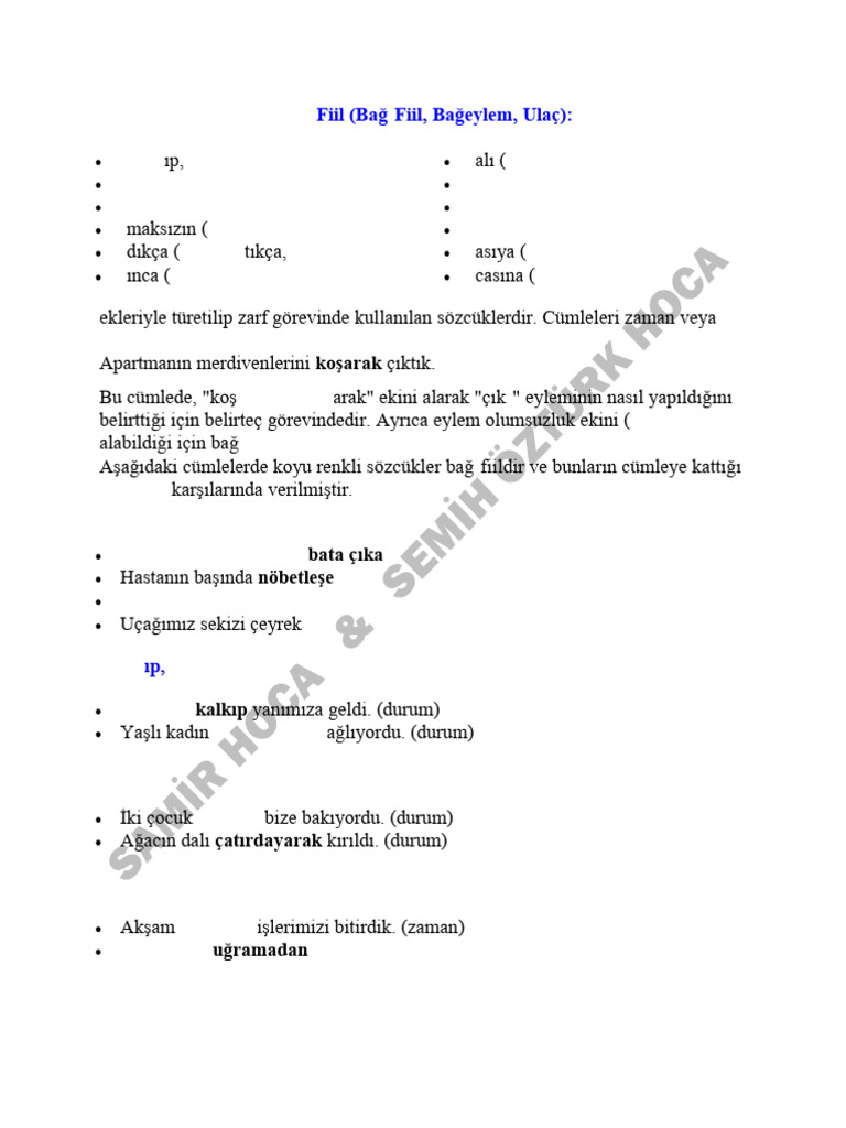 قواعد اللغة التركية المستوى الثالث Türkçe Dilbilgisi b1 Turkish ...