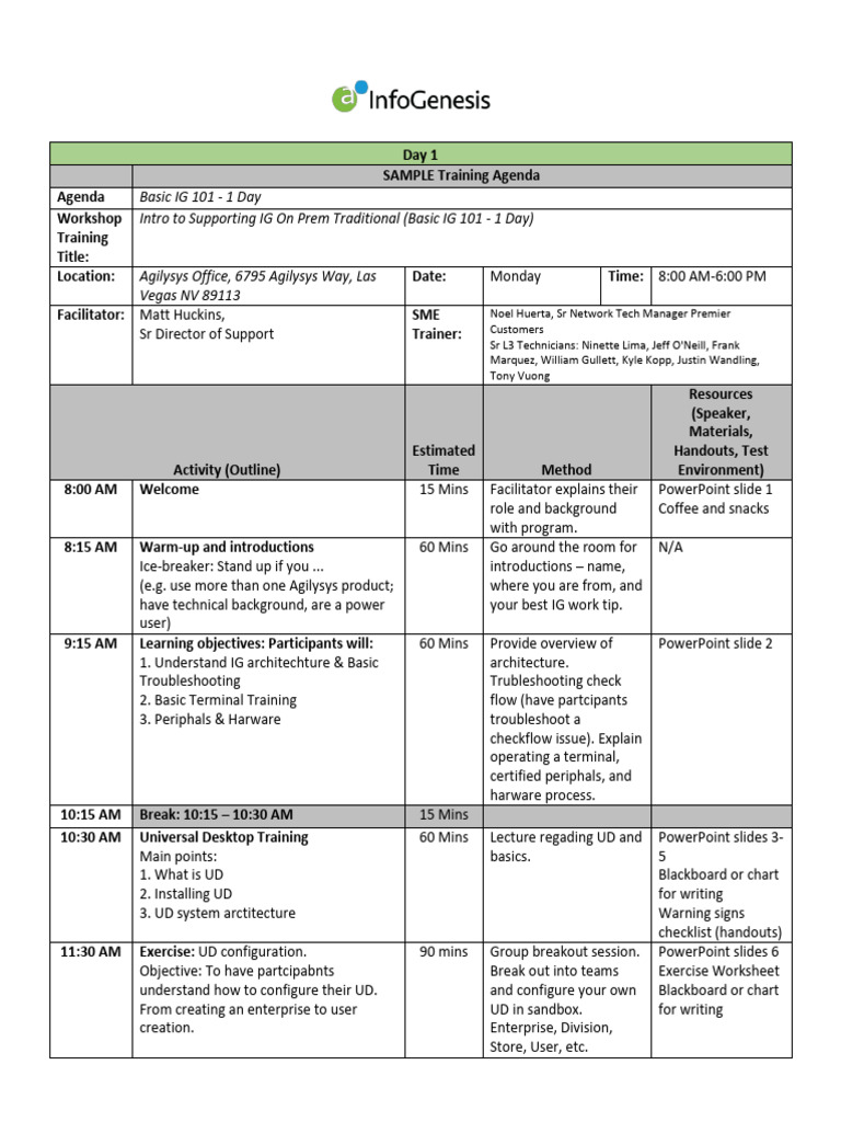 Info Genesis Curriculum | PDF | Point Of Sale | Gratuity