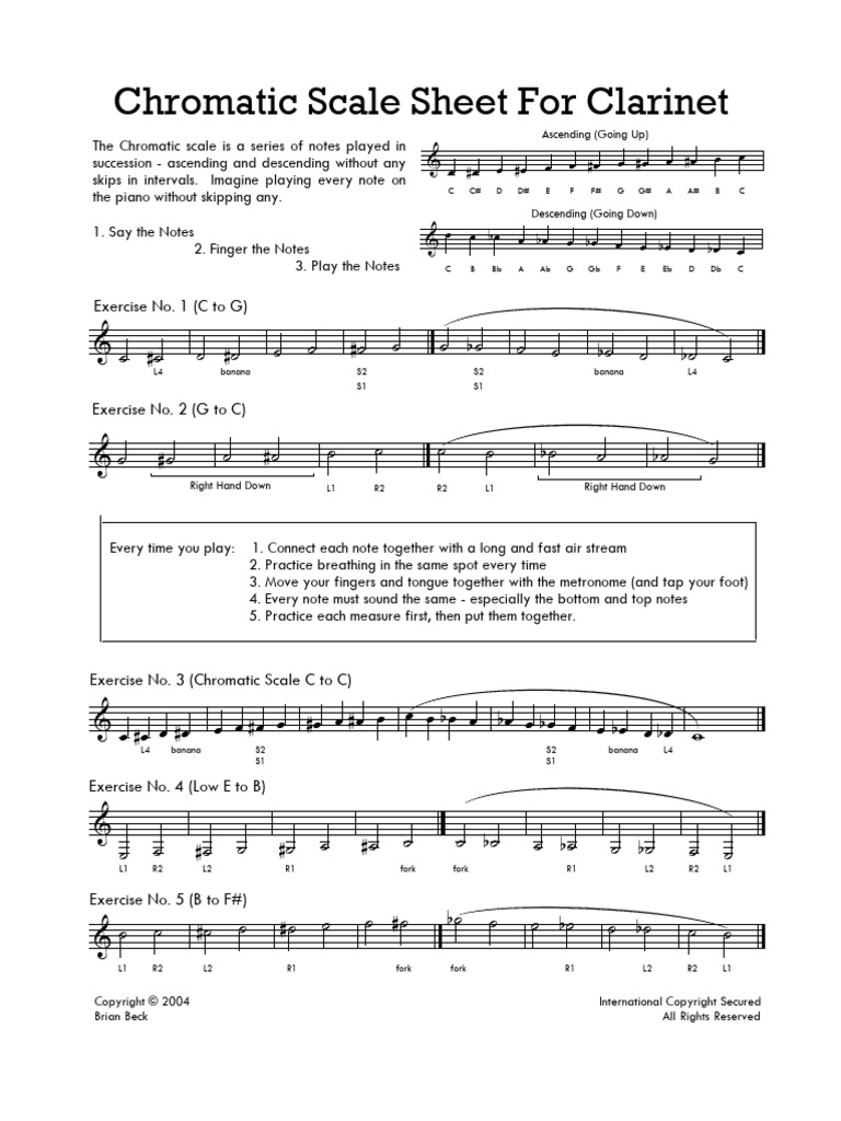 Clarinet Chromatic Exercises | PDF