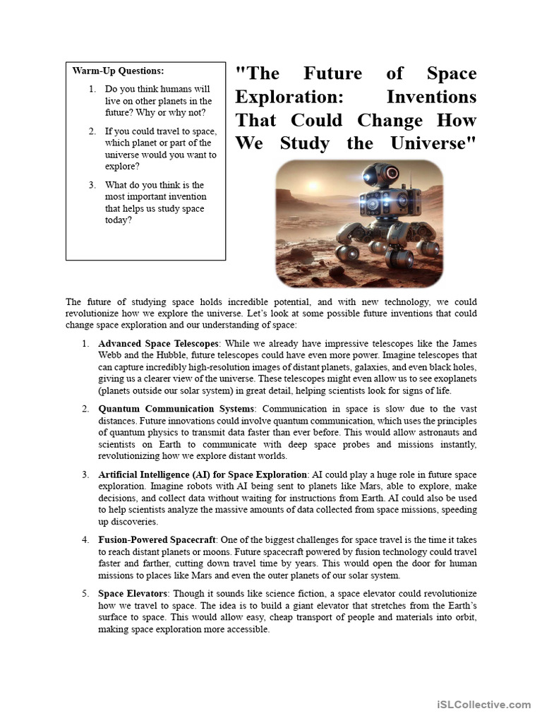 Future Space Exploration Tech | PDF | Outer Space | Space Exploration