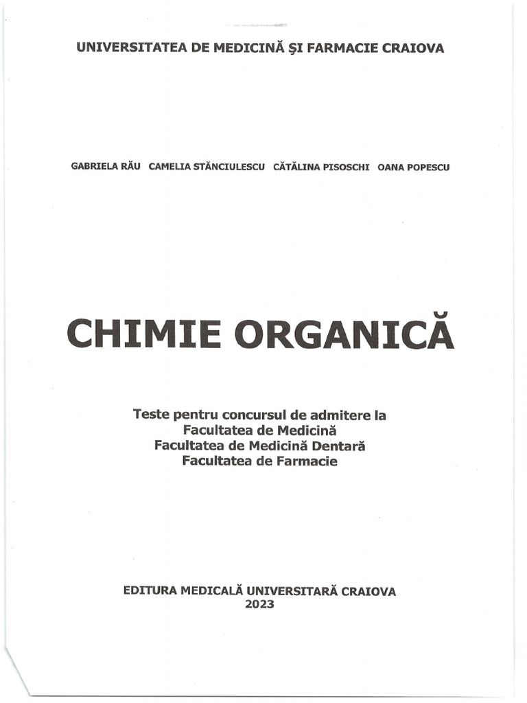 UMF Craiova - Chimie 2023 | PDF