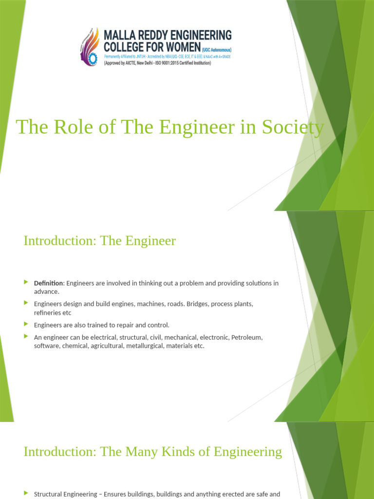 Role of Engineer in The Society | PDF | Engineering | Engineer