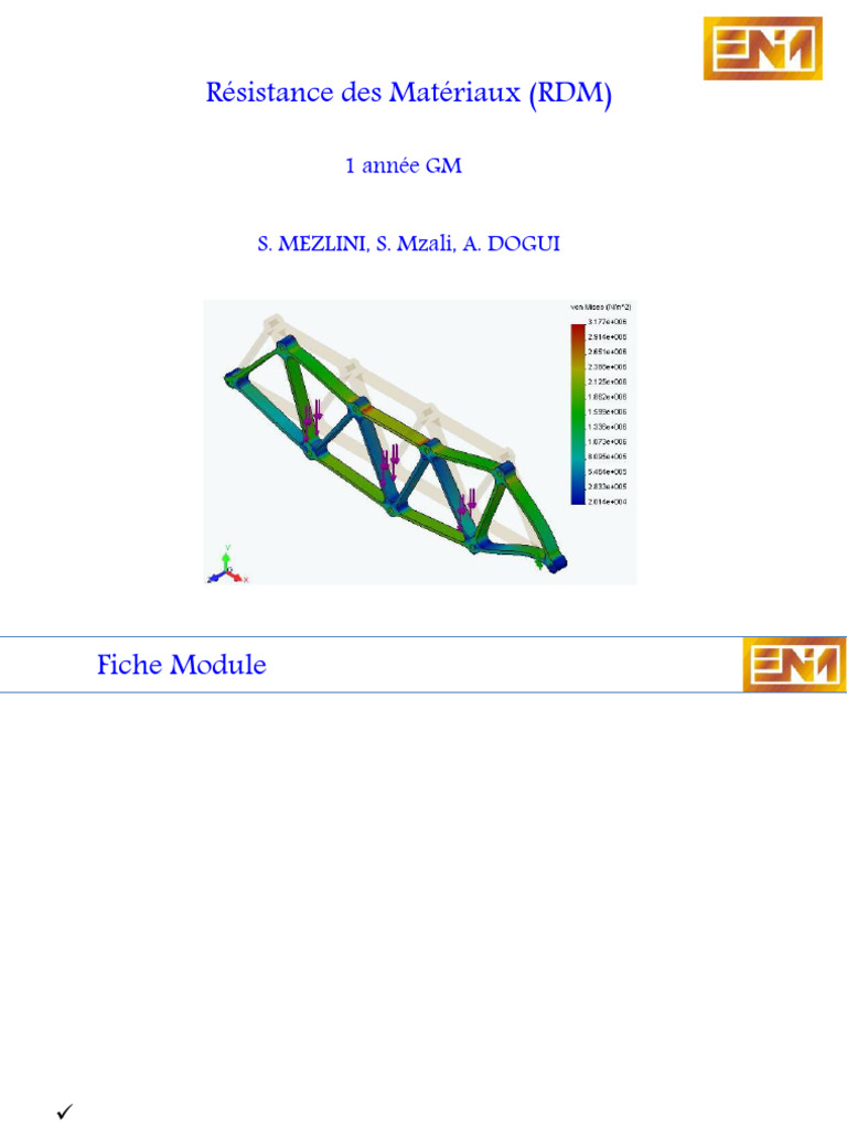 Cours RDM GM1-Etudiants-2024 | PDF | Résistance des matériaux | Élasticité (Physique)