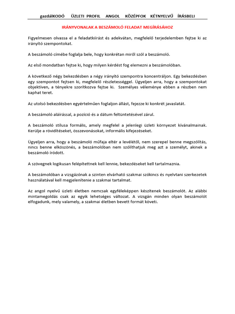 2020 Angol Gazd b2 2ny Uzl Mintamego | PDF
