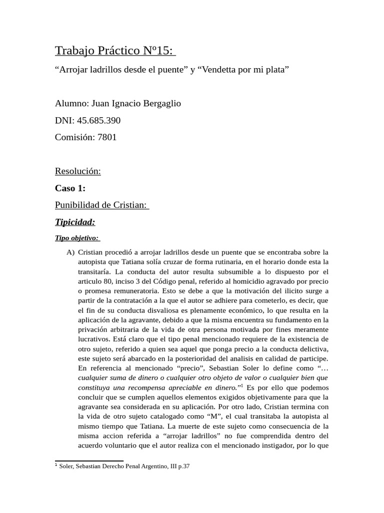 TP15 | PDF | Intención (Derecho Penal) | Homicidio