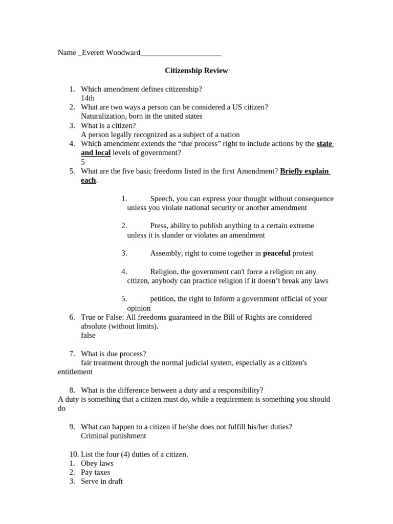 Citizenship Test Review 2020-8acfea-Ee06d6 | PDF | Citizenship | First ...