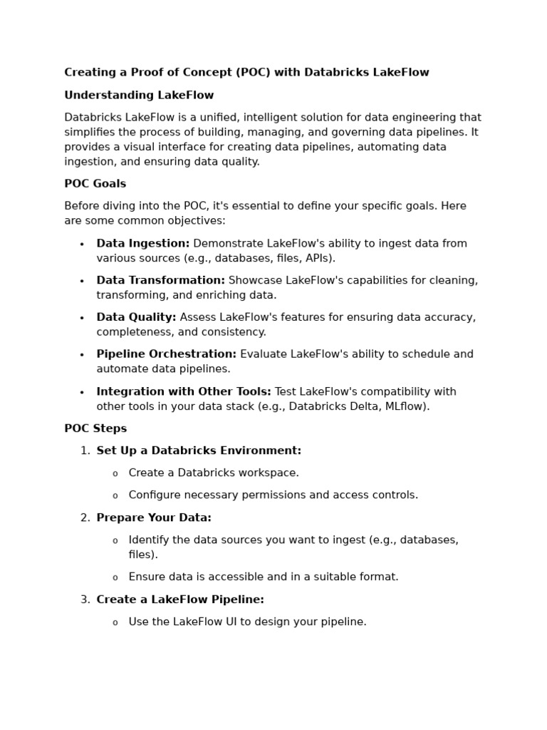 Creating A Proof of Concept | PDF | Data Quality | Usability