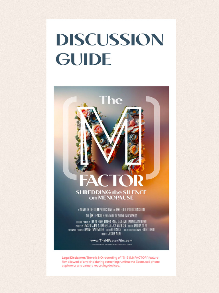 The M Factor Discussion Guide | PDF | Hormone Replacement Therapy ...