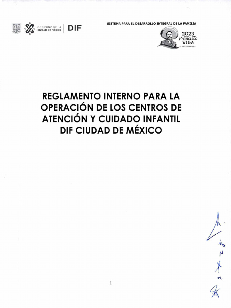 Reglamento Interno para La Operacion de Los Cacdi 2023 Dif CDMX | PDF