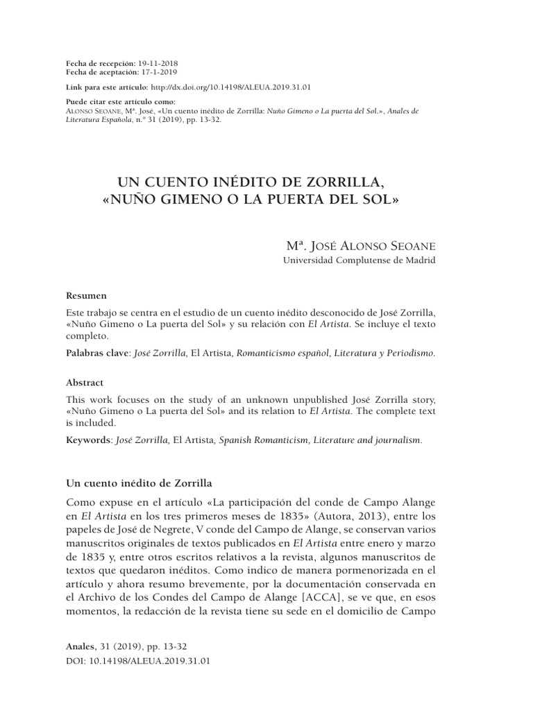 Cuento inédito de Zorrilla: Nuño Gimeno | PDF | Caballero | Litografía