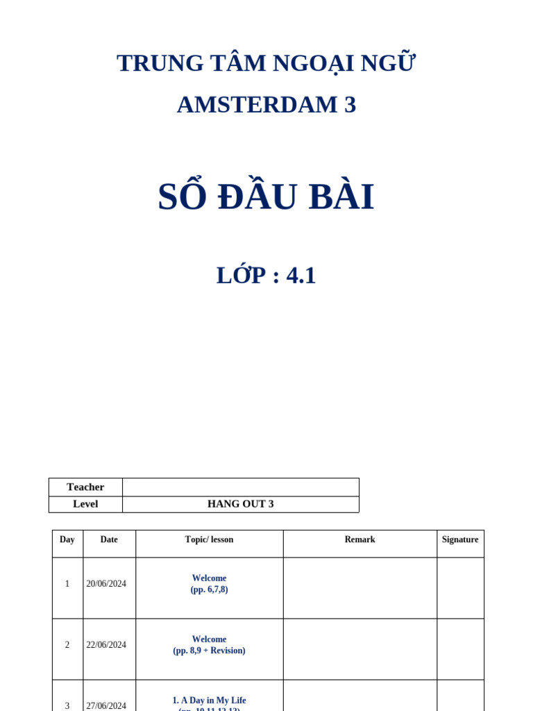SDB - L P 4.1 - Amsterdam 3 (GĐ2) | PDF