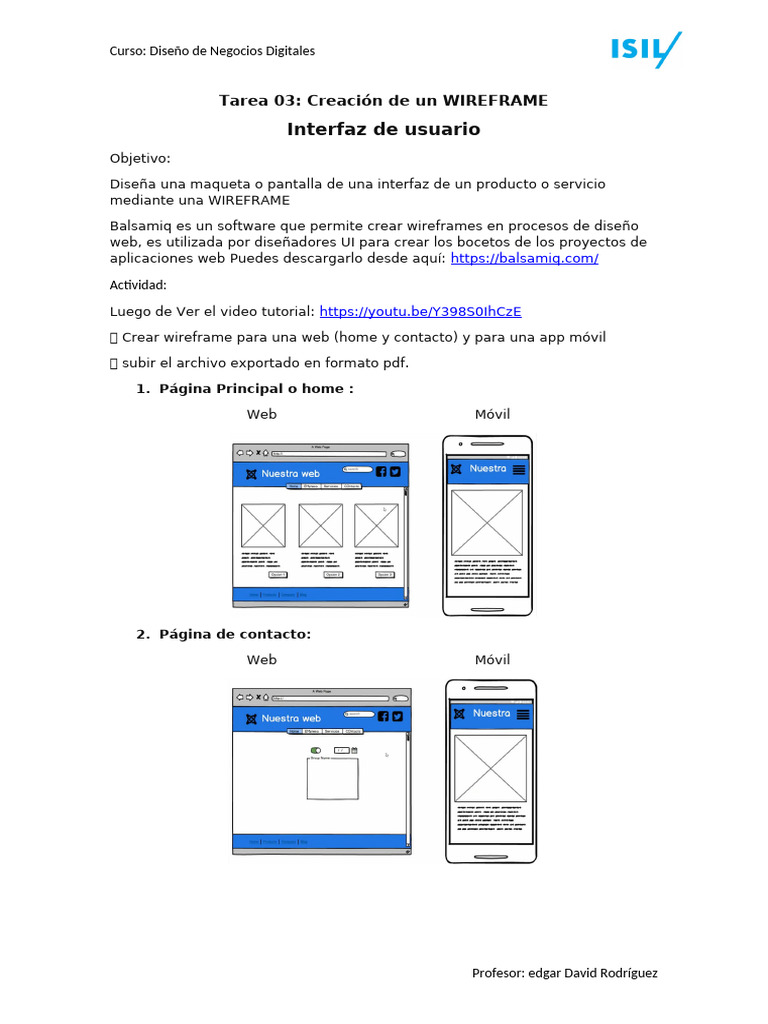 Tarea 03 Diseño Wireframe | PDF | Informática
