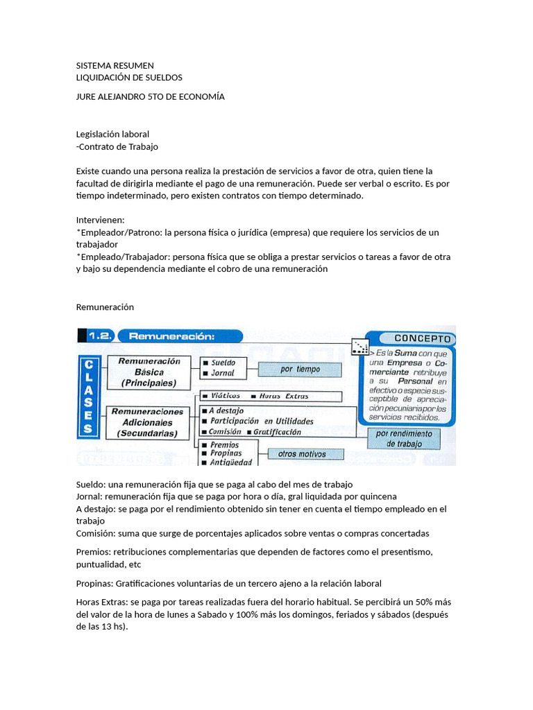 Resumen SIC Liquidación de Sueldos Jure | PDF | Finanzas y dinero