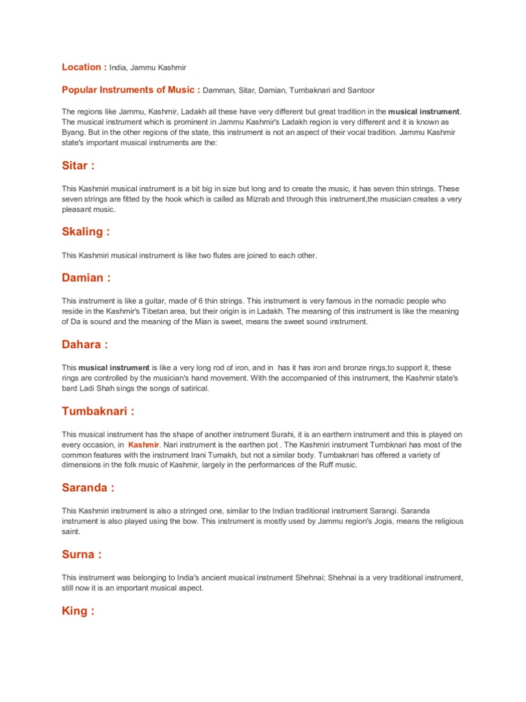 Musical Instruments | PDF