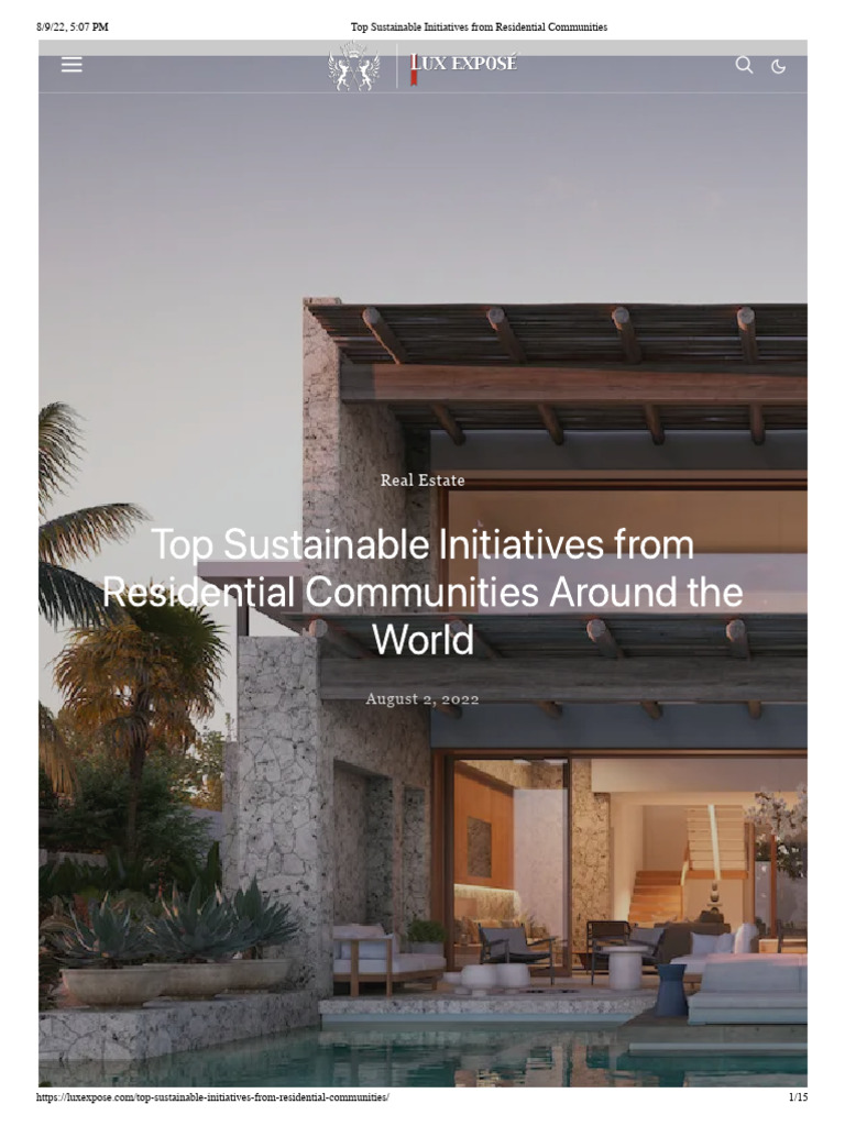 8.2.22 - Lux Esposé - Top Sustainable Initiatives From Residential ...