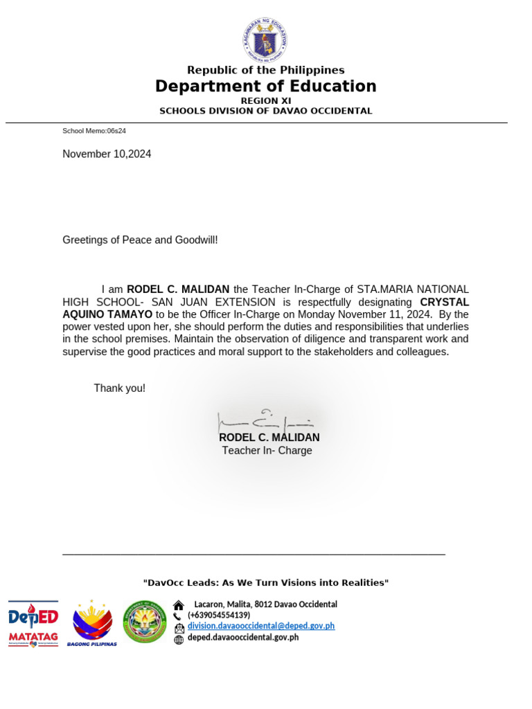 Letter For Oic | PDF | Wellness